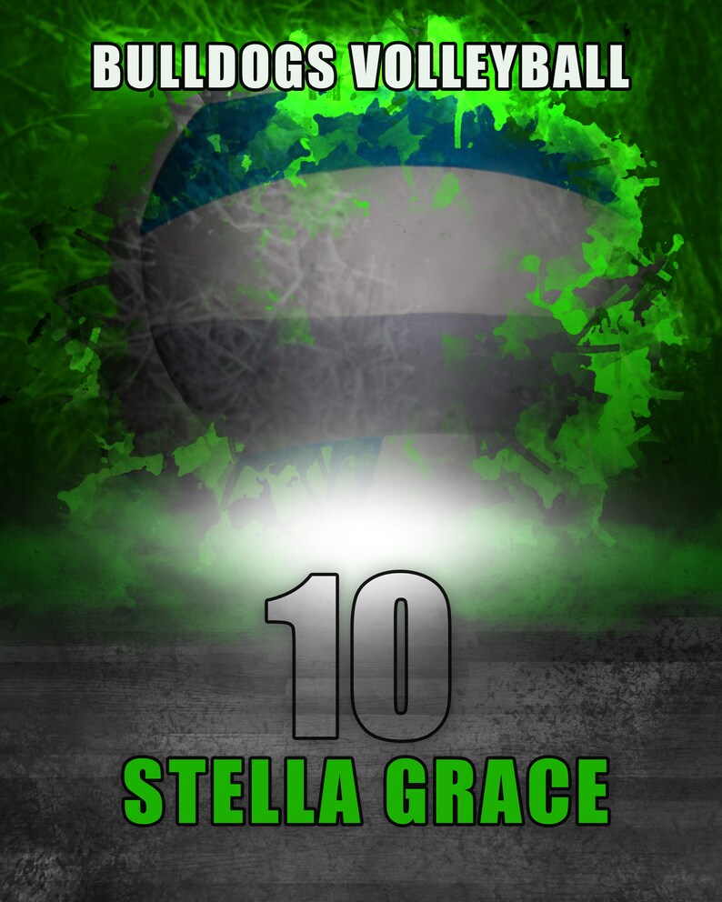 Varsity Volleyball Banner Template - Etsy