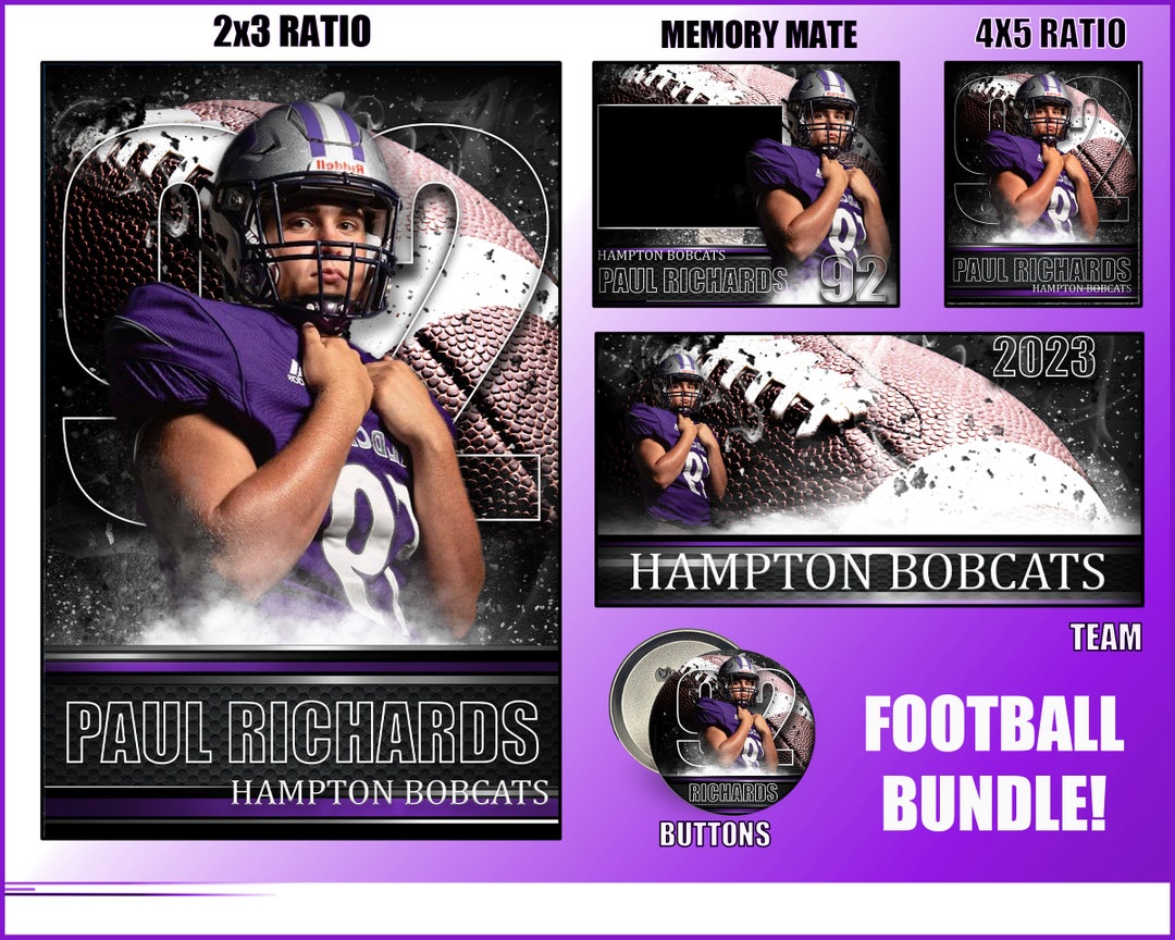 Football Banner Template Bundle, 2x3 Ratio, 4x5 Ratio, Team Banner ...