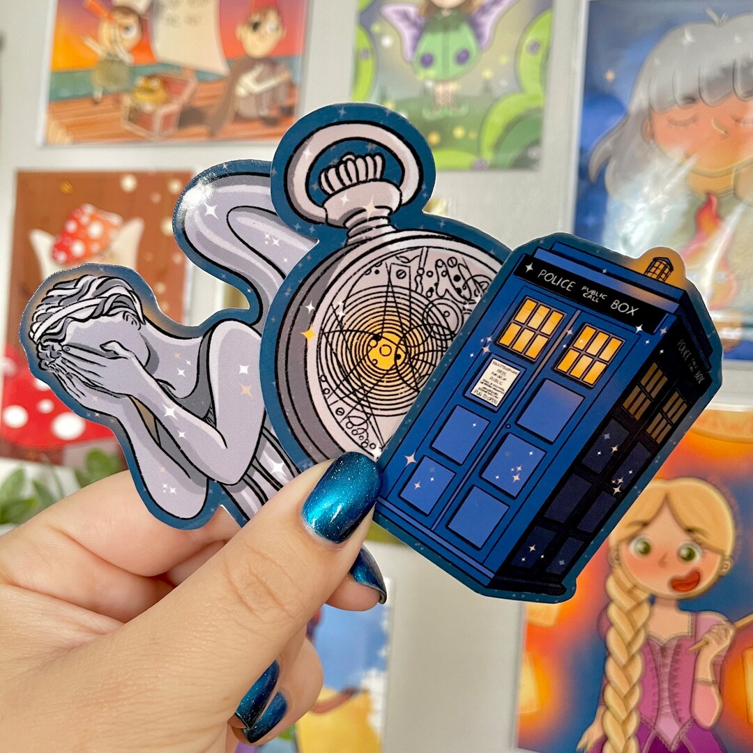 The Doctor Die Cut Sticker Pack - Blink, Police Box, Time-lord Fob ...