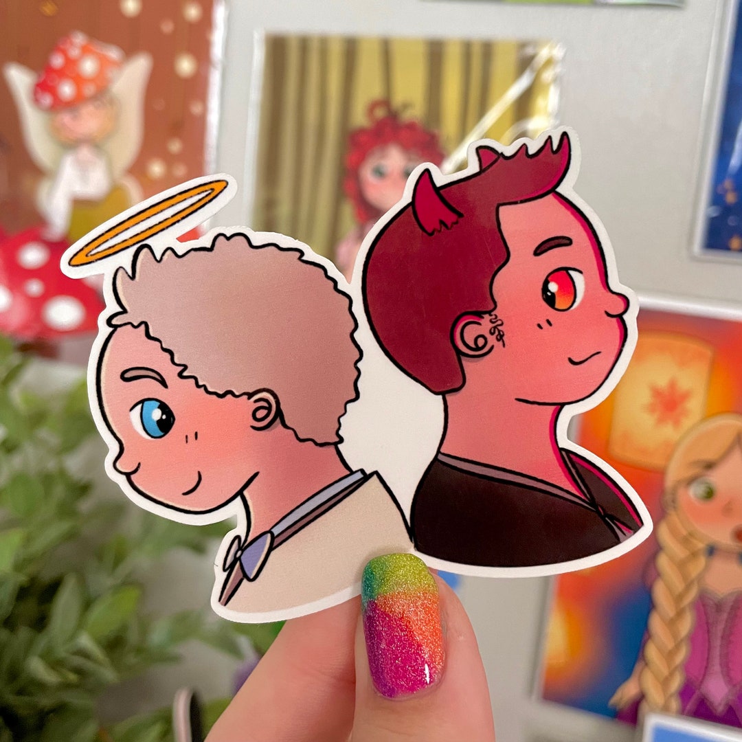 Crowley and Aziraphale Side Profile Sticker - Etsy