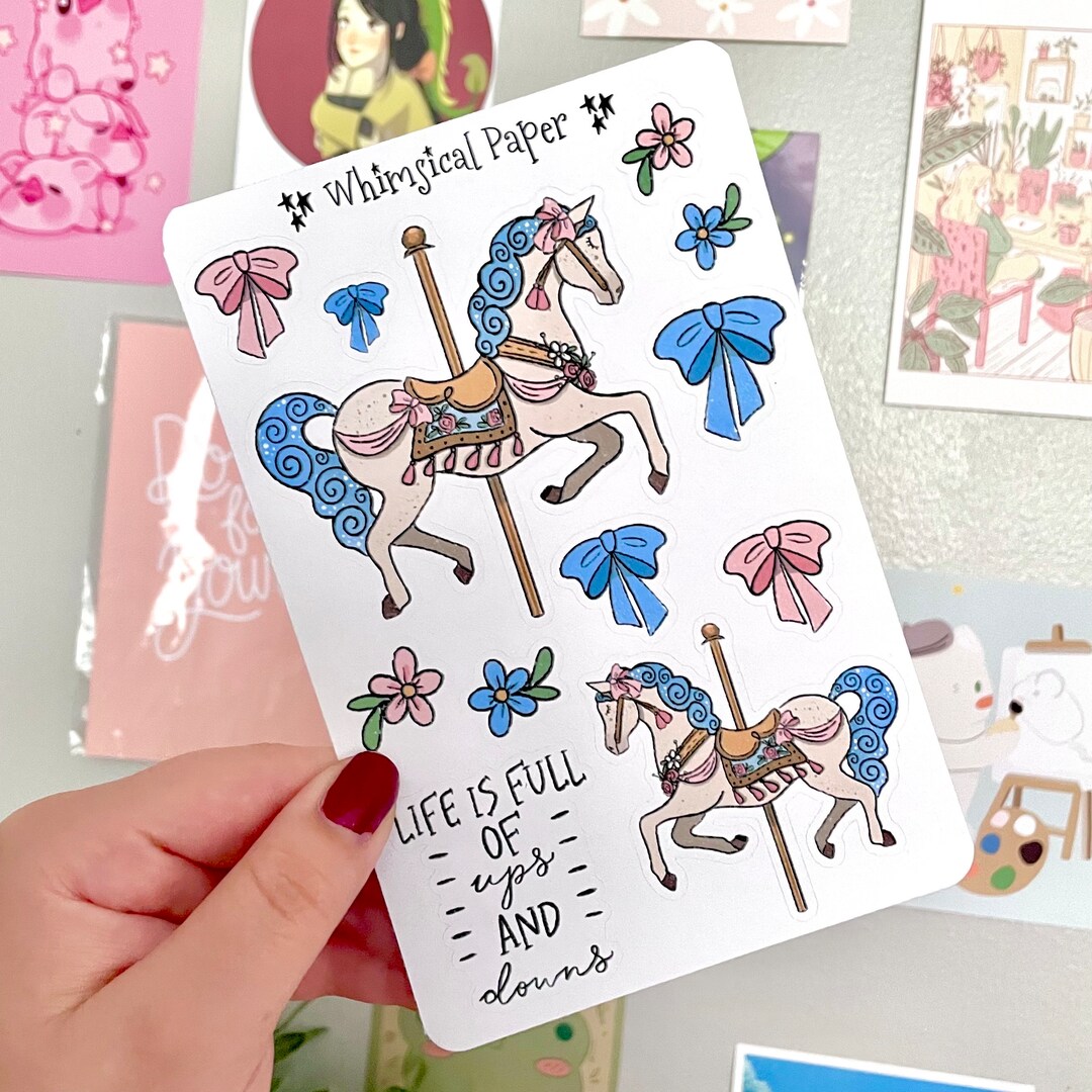 Carousel Horses Stickersheet / Planner Decorative Stickers - Etsy