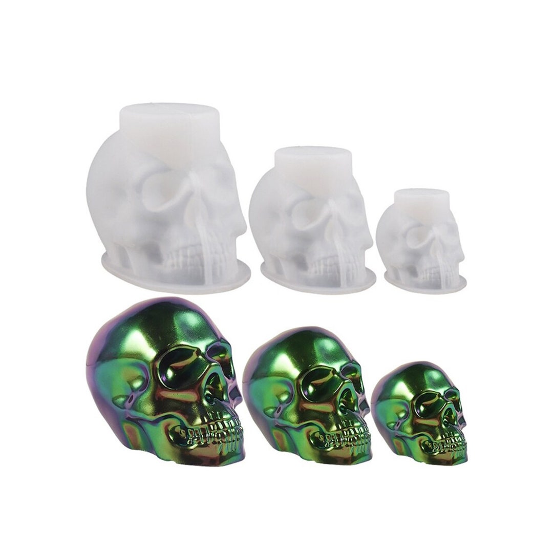 3D Skull Silicone Mould, Skull Epoxy Resin Mold, Skull Mould in Three ...