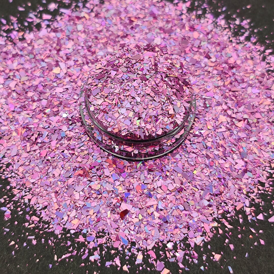 Holographic Pink Glitter Flakes, Holographic Cellophane Glitter Flakes ...