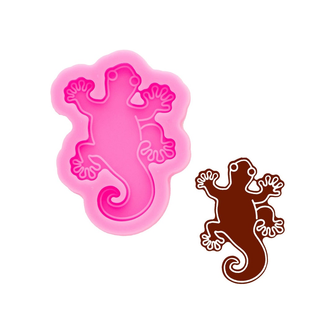 Small Gecko Keychain Silicone Mould, Lizard Epoxy Resin Pendant Mold ...