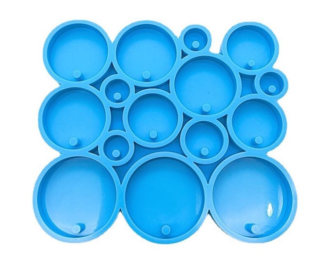 Round Pendat Silicone Mould, Round Flat Earring Epoxy Resin Pendant ...