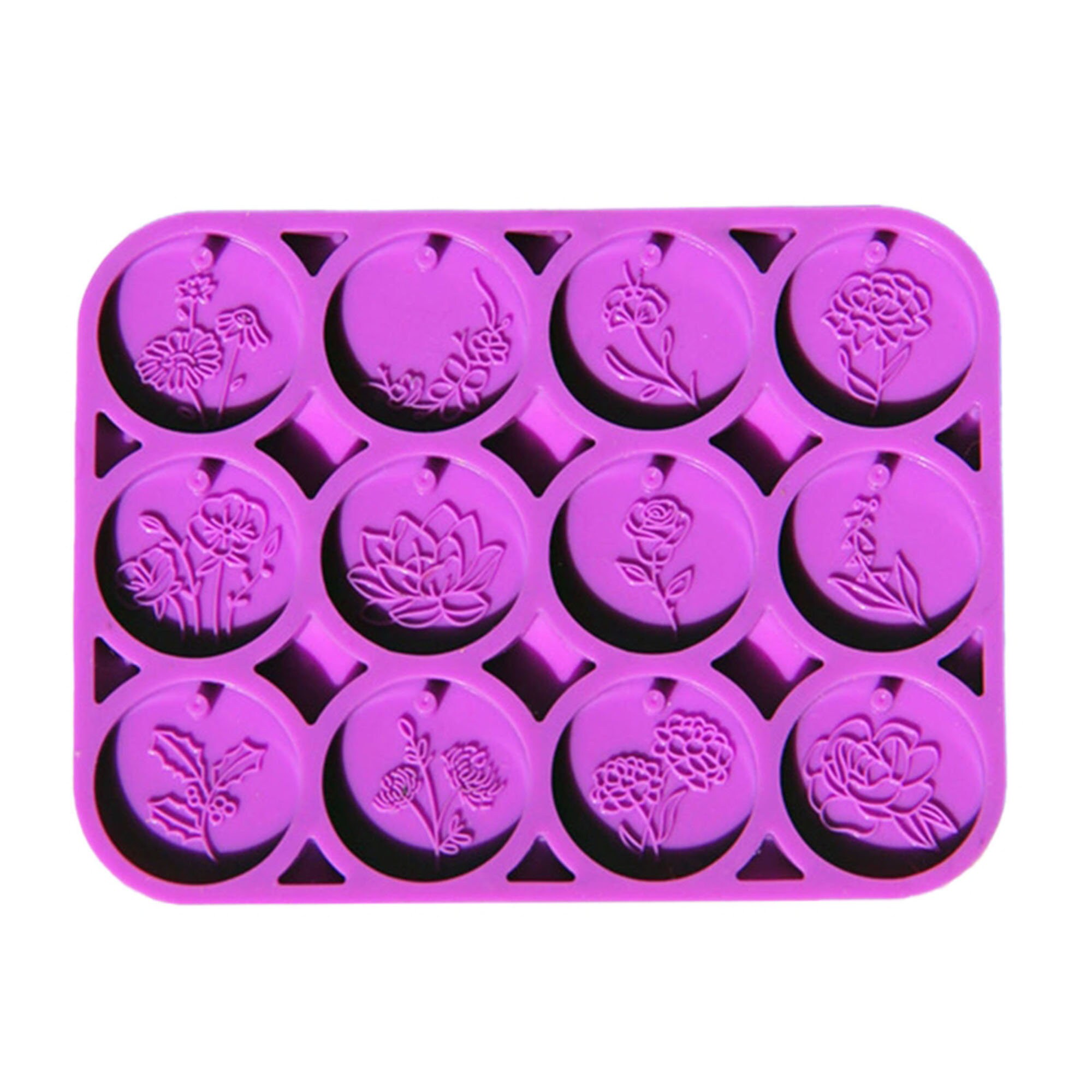 Flower Pendant Mould, Circle Shape Silicone Resin Mould, Small Floral ...