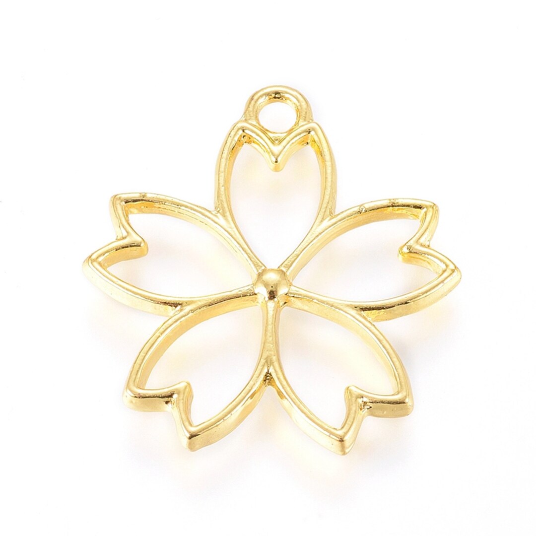 Flower Open Back Bezel Jewellery Pendant, Sakura Flower Open Back ...