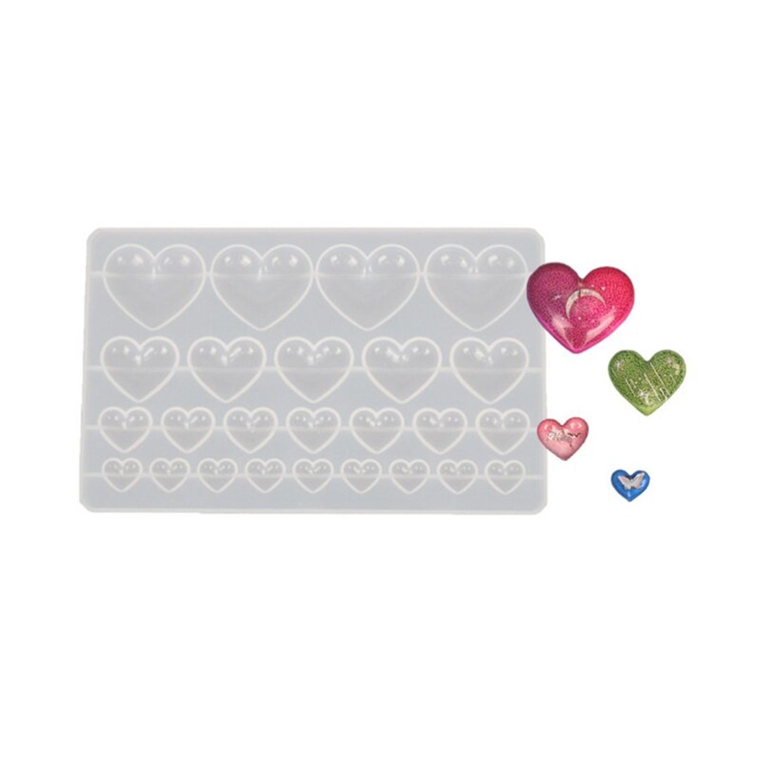 Hearts Silicone Mould, Pocket Hug Hearts Mold, Beveled Heart Keyring ...
