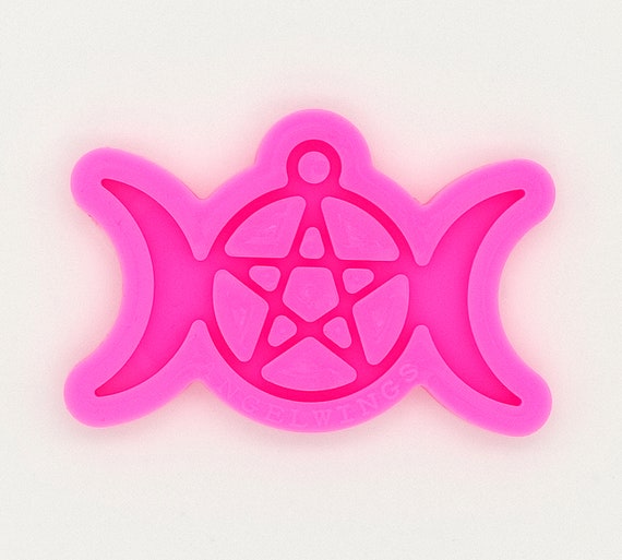 Triple Moon Goddess Symbol Keychain Silicone Mould Pentagram | Etsy