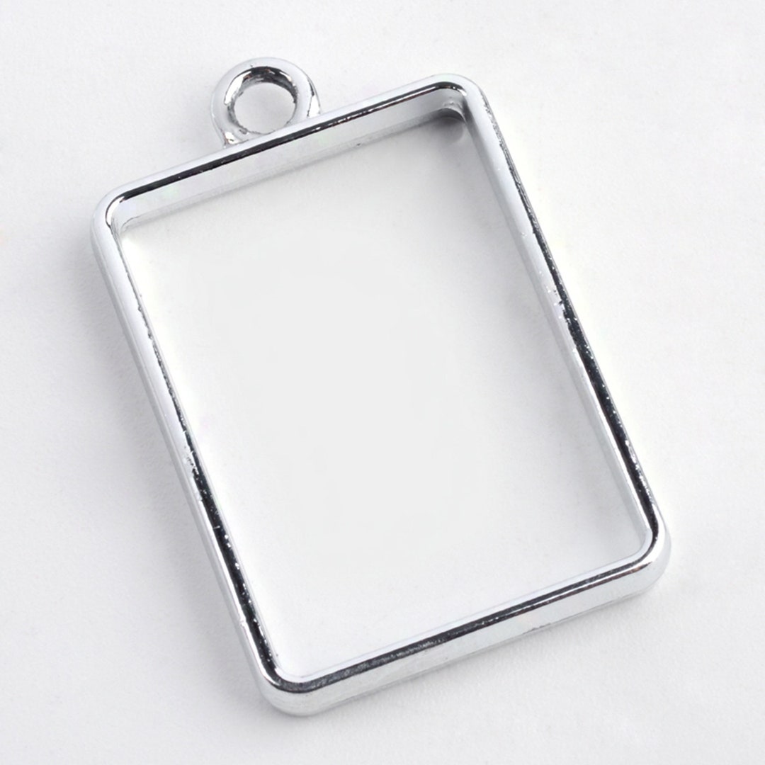10 Pcs Open Back Rectangle Resin Bezel Jewellery Pendant, UV Resin ...