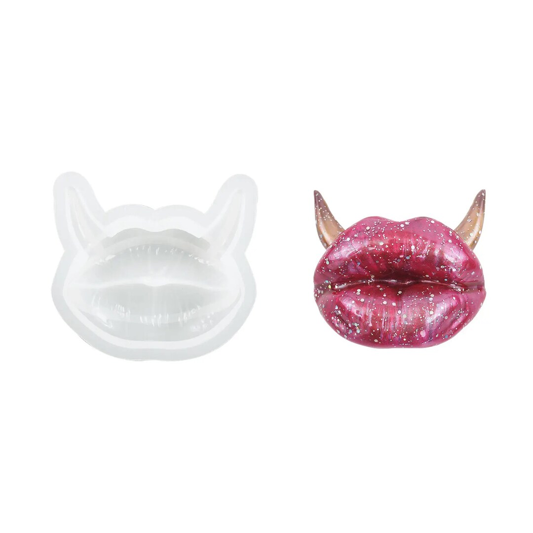 Lips Keychain Silicone Mould, 3D Lips Epoxy Resin Mold, Lips Candle ...