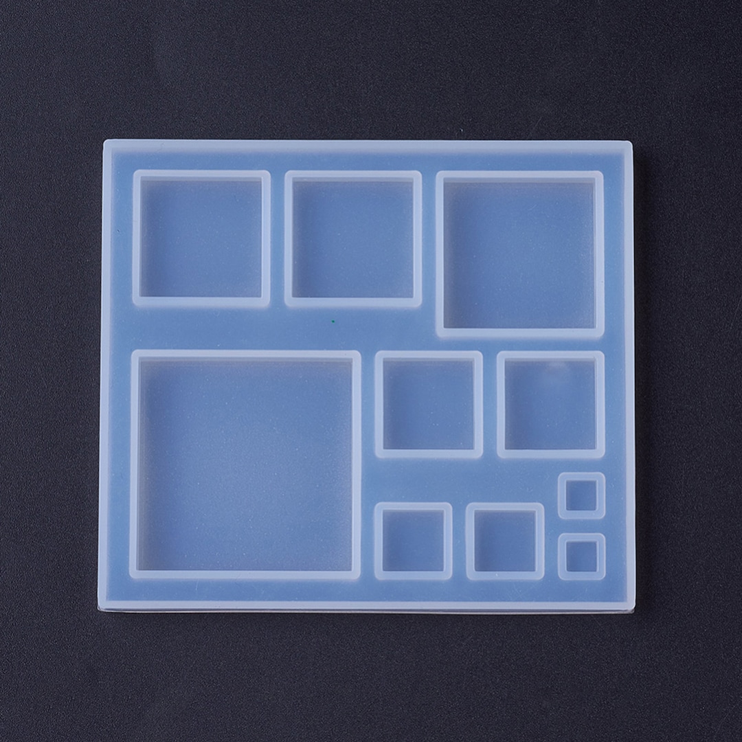 Square Silicone Mould, 10 Square Jewellery Earring Epoxy Resin Pendant ...