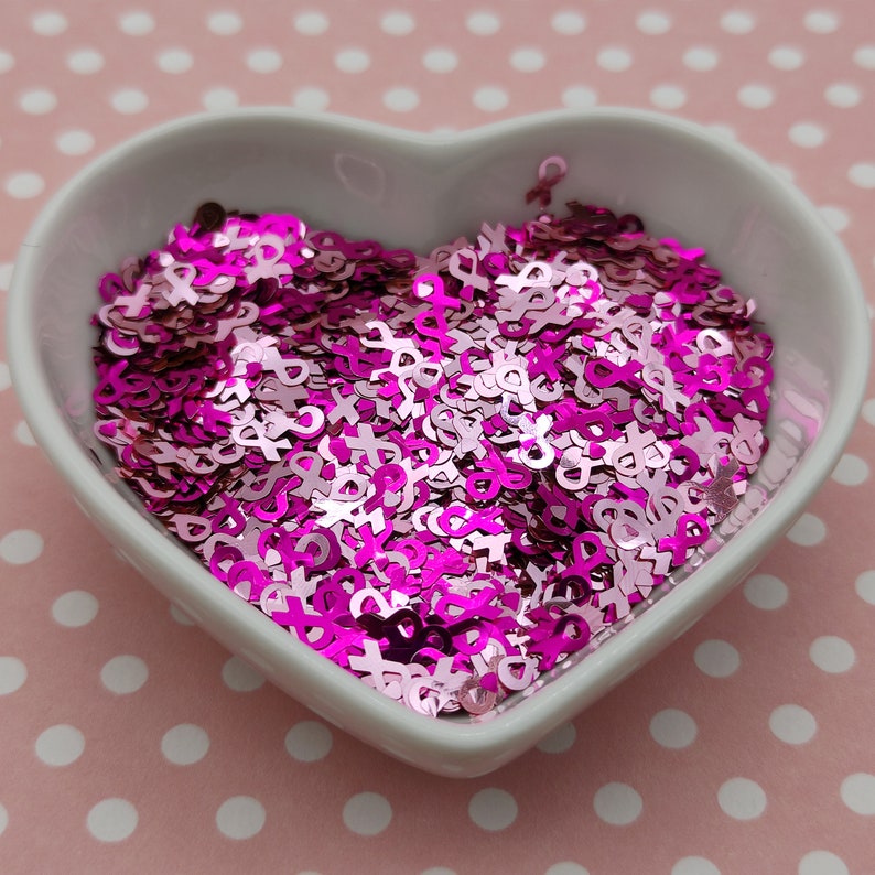 Pink Ribbon Glitter Pink Breast Cancer Ribbon Nail Art - Etsy