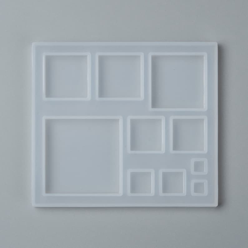 Square Silicone Mould, 10 Square Jewellery Earring Epoxy Resin Pendant ...
