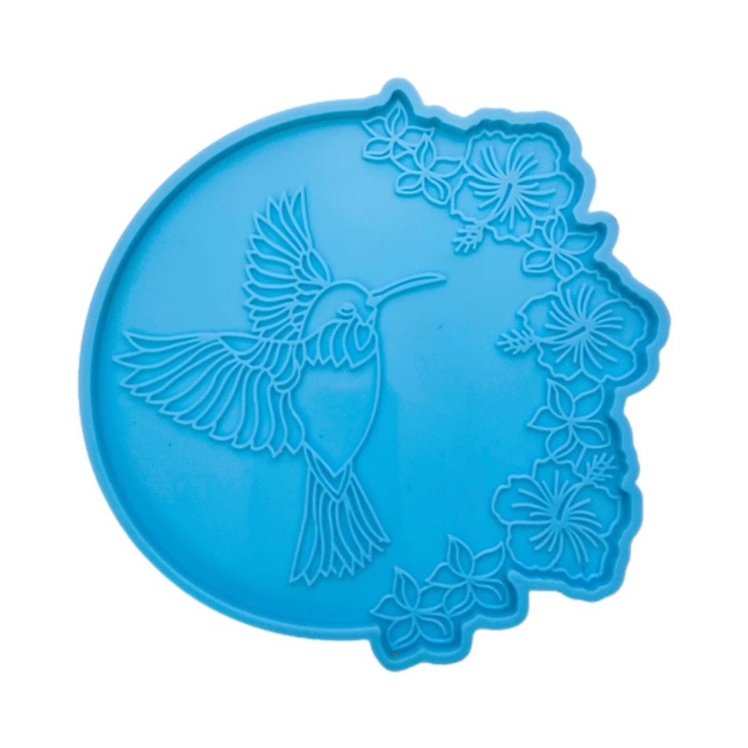 Large Hummingbird Coaster Silicone Mould, Epoxy Resin Hummingbird Tray ...