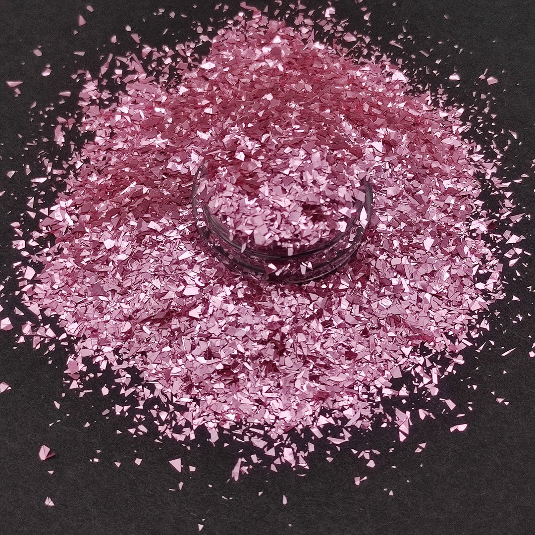 Soft Pink Glitter Flakes, Pink Cellophane Glitter Flakes, Opaque Tender ...