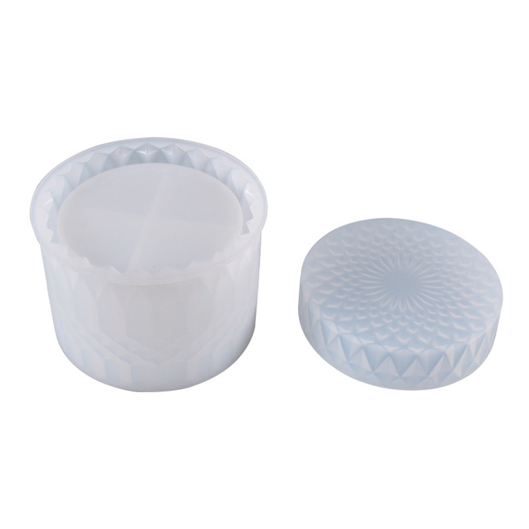 Crystal Box Silicone Mould, Silicone Storage Jar With Lid Mold, Resin ...