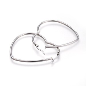 Stainless Steel Heart Hoops, Large Hoop Findings for DIY Jewellery ...