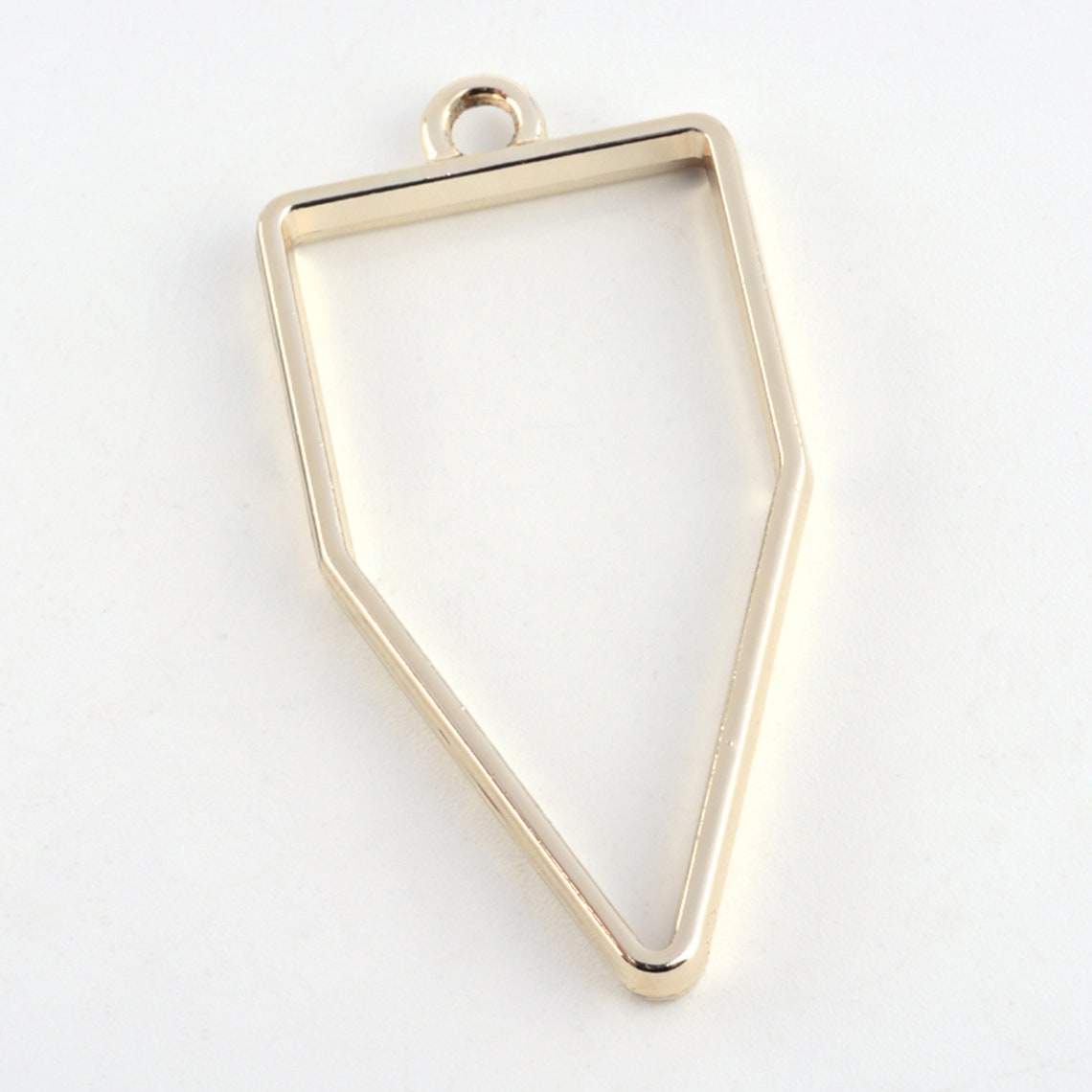10 Pcs Open Back Polygon Resin Bezel Jewellery Gold Coloured Pendant ...
