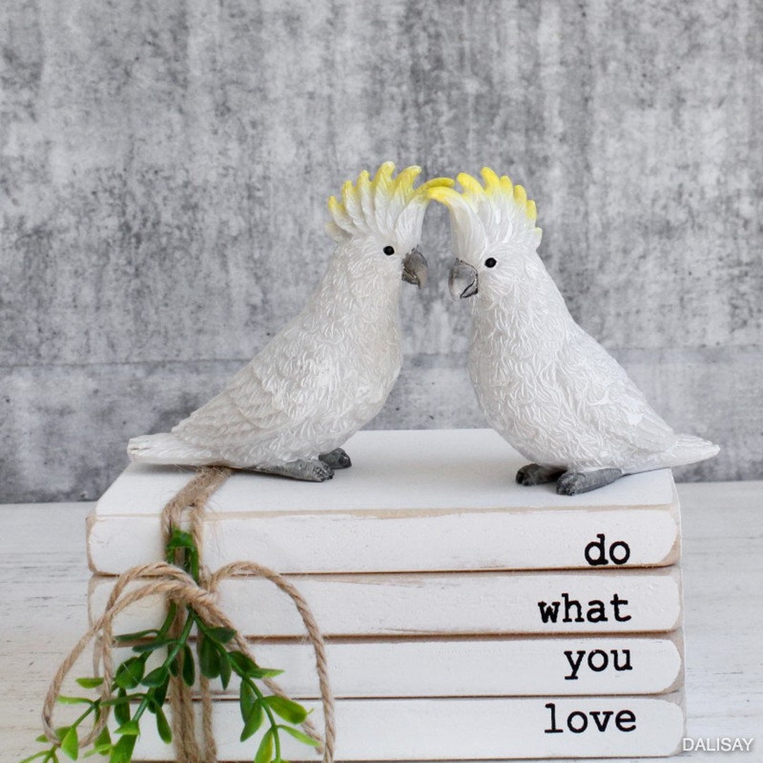 Set of 2 Cockatoo Bird Figurine | Cockatoo Parrot Gifts | Cockatoo ...