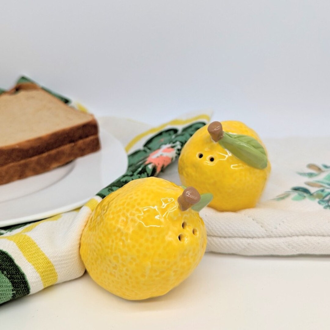 Ceramic Lemon Salt and Pepper Shaker Set Kitchen Gifts Unique ...