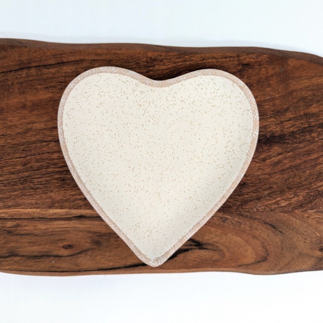 White Heart Ceramic Trinket Dish, Heart Shape Trinket Dish, Heart ...