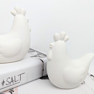 White Hen Chicken Rooster Figurine - Set of 2 | Chicken Gifts | Animal ...