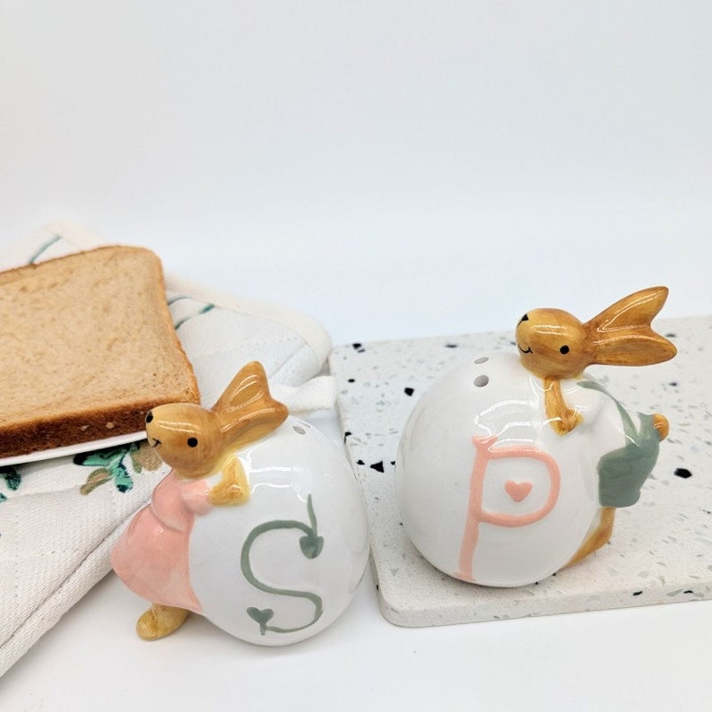 Bunny Rabbit Salt Pepper Shaker Set | Easter Gifts | Easter Home Decor ...