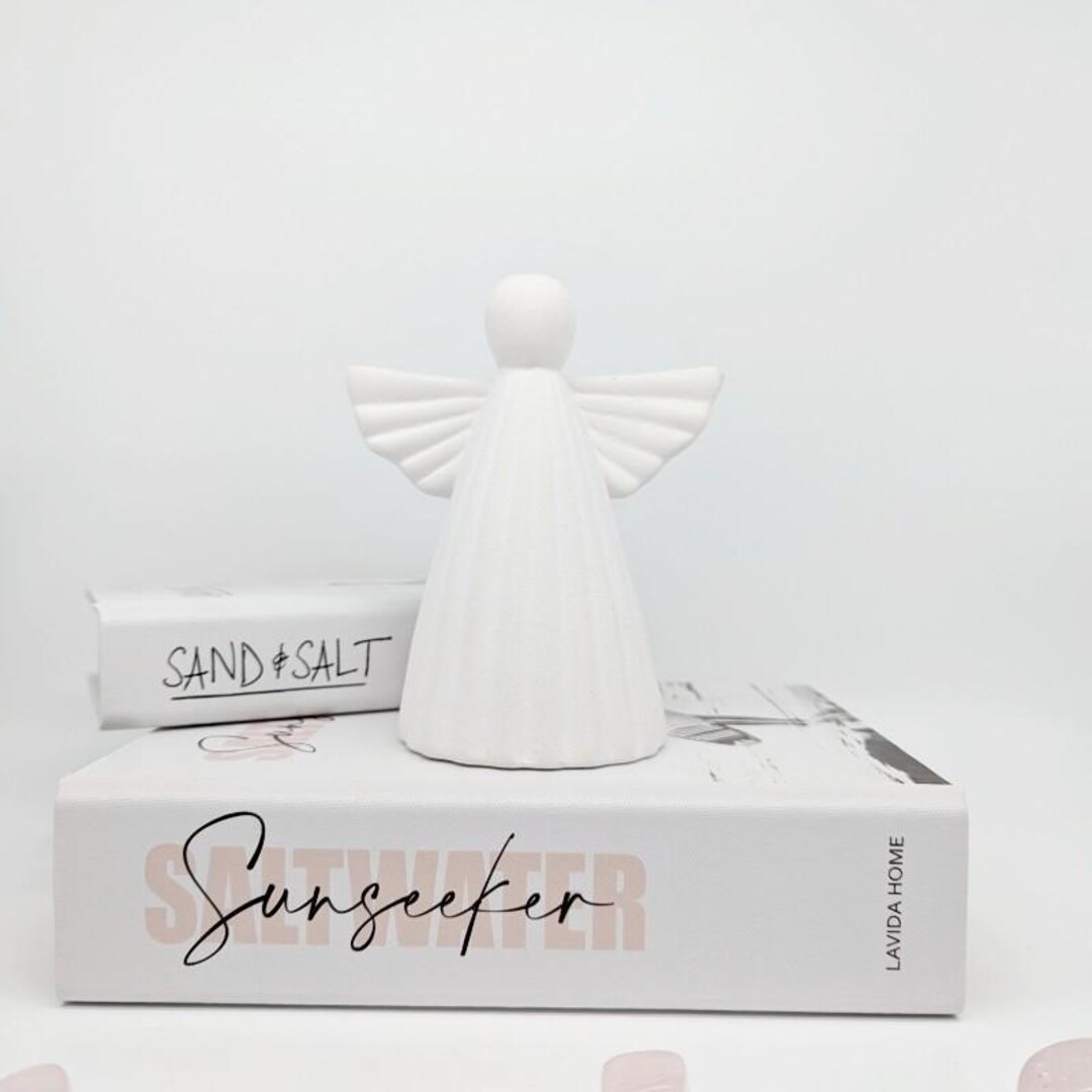 Small White Ceramic Angel Statue | Angel Gifts | Holiday Home Decor ...