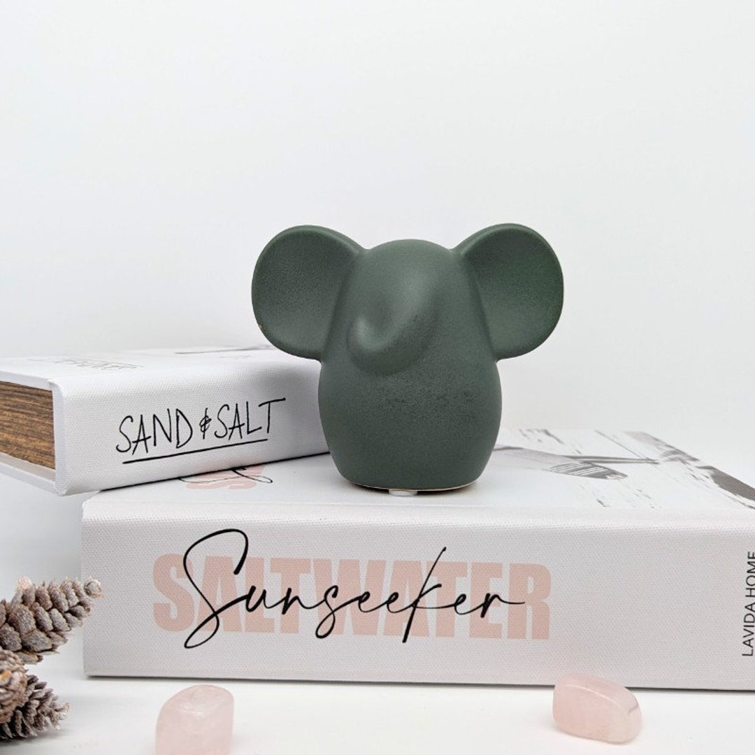 Forest Green Elephant Ceramic Figurine | Elephant Gifts | Nursery Decor ...