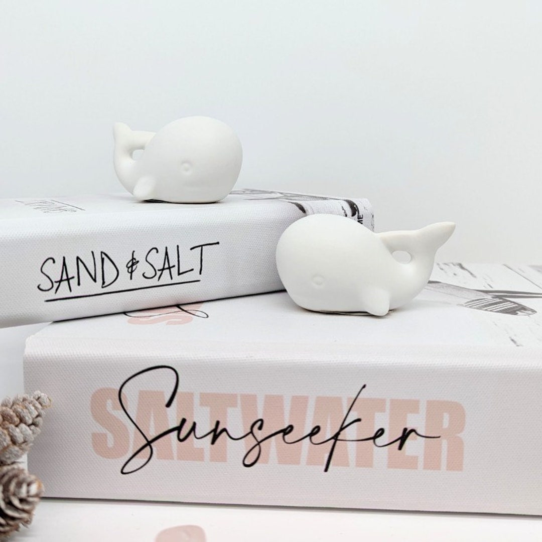 White Baby Whale Ceramic Figurine - Set of 2 | Whale Gifts | Coastal ...