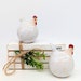 White Hen Ceramic Figurine Set of 2 Rooster Chicken Hen Statue Ceramic ...