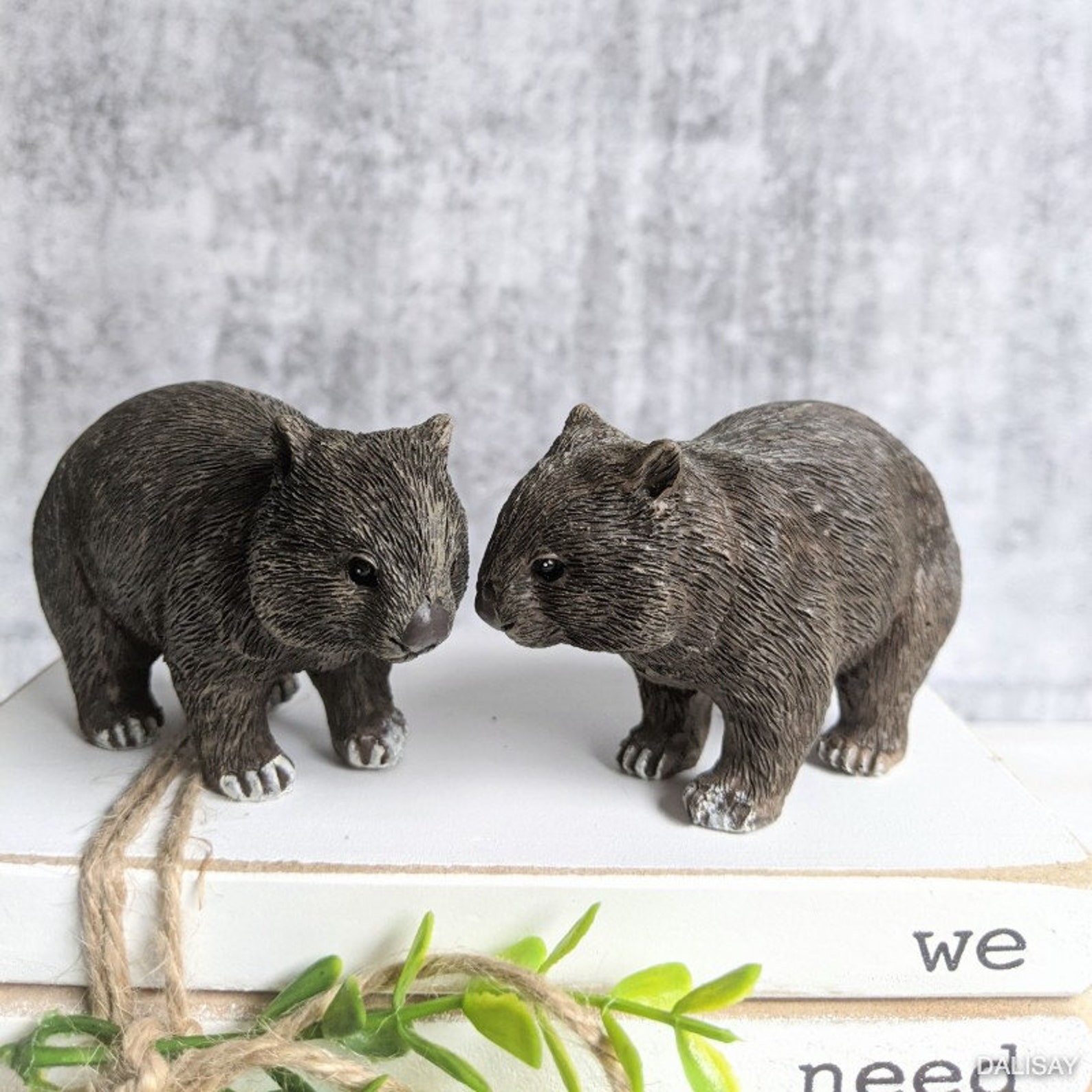 Set of 2 Wombat Sculpture Figurine | Animal Statue | Wombat Gifts ...