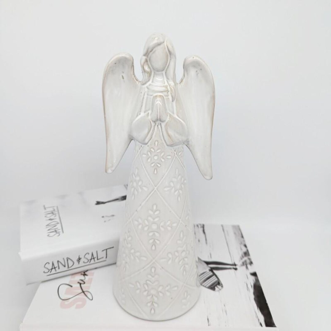 Tall Ceramic Angel Statue Holiday Decor Festive Decor Angel Sculpture ...