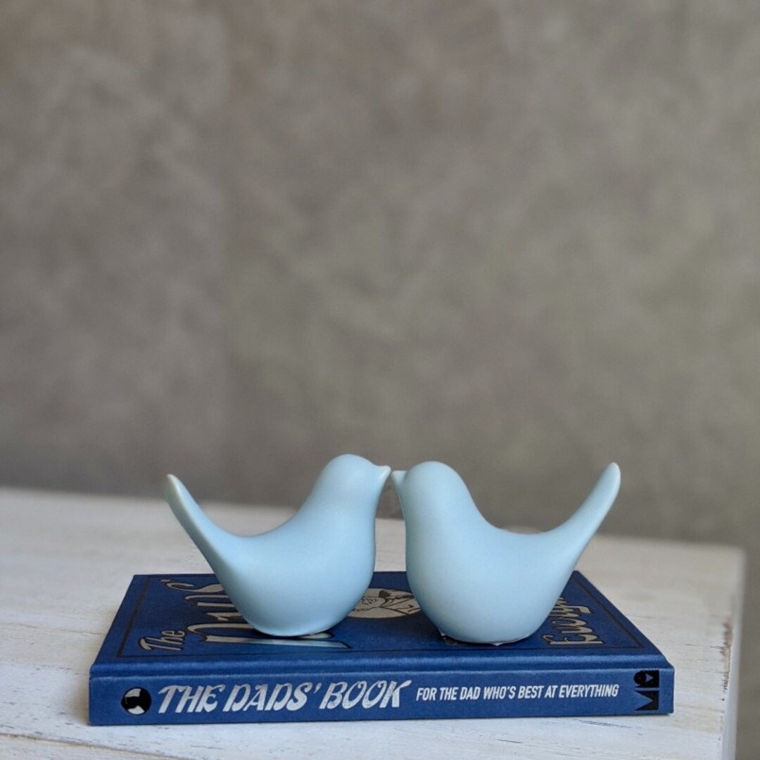Sky Blue Dove Bird Ceramic Figurine Ornament - Set of 2 | Dove Ceramic ...