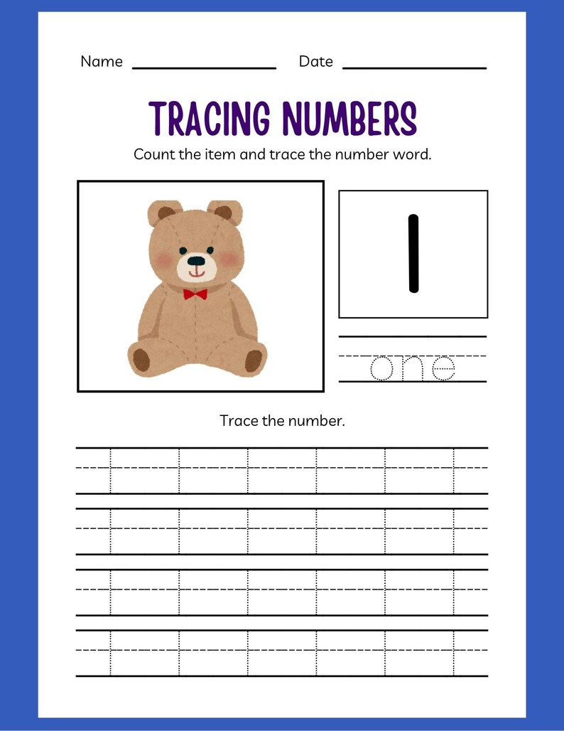Kindergarten & 1st Grade Kids Numbers Workbook, Kids Activity Workbook ...