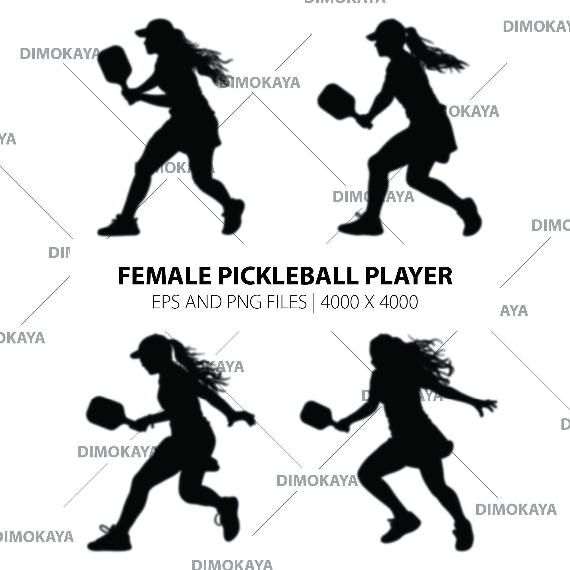 Female Pickleball Pro Vector Art - Dynamic Athlete Illustrations for ...