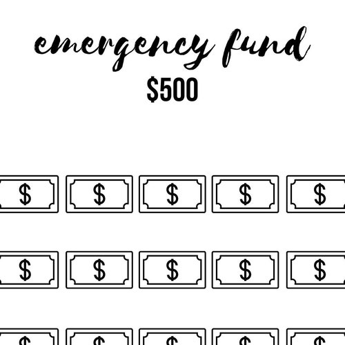 Emergency Fund Savings Sinking Fund Tracker 500 - Etsy