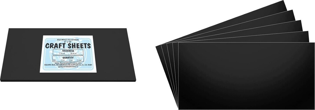 Plastic Craft Modeling Sheets - 6" X 12" - 60mil - Heavy Duty - Black ...