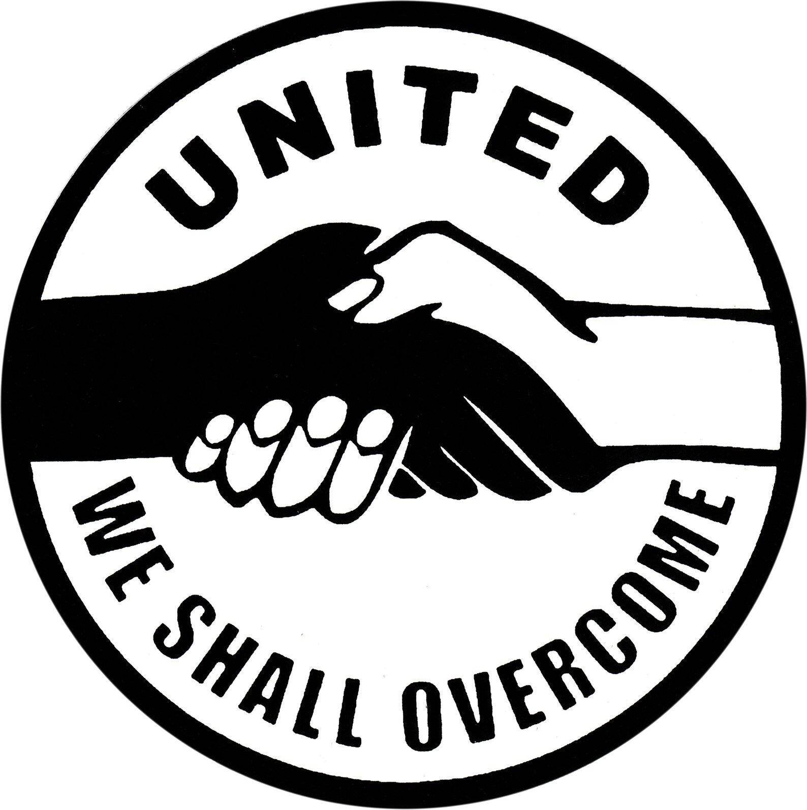 3.13" Sticker - United We Shall Overcome - 1960s Anti-racism Protest ...