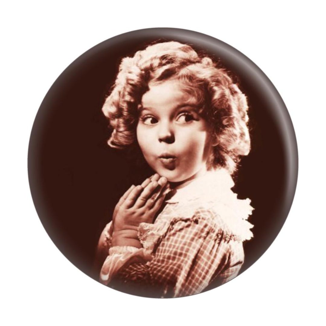 1.25" Button - Shirley Temple - Hands Under Chin - Sepia Portrait - Etsy