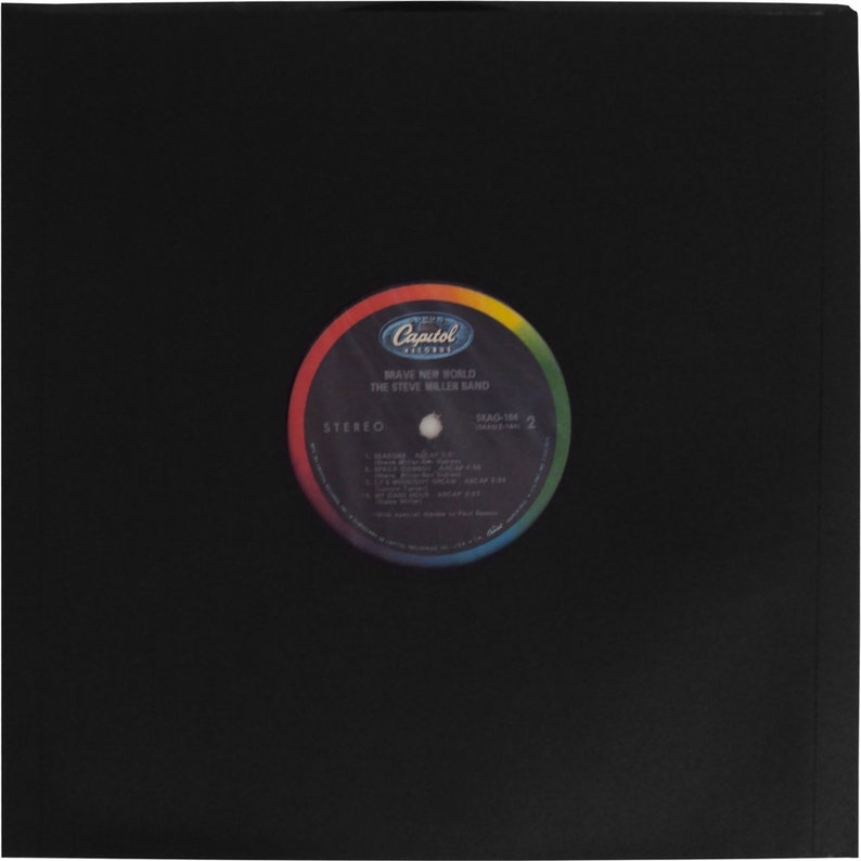 12" Archival Black Colored Plastic and Paper Polylined Vinyl LP Record ...