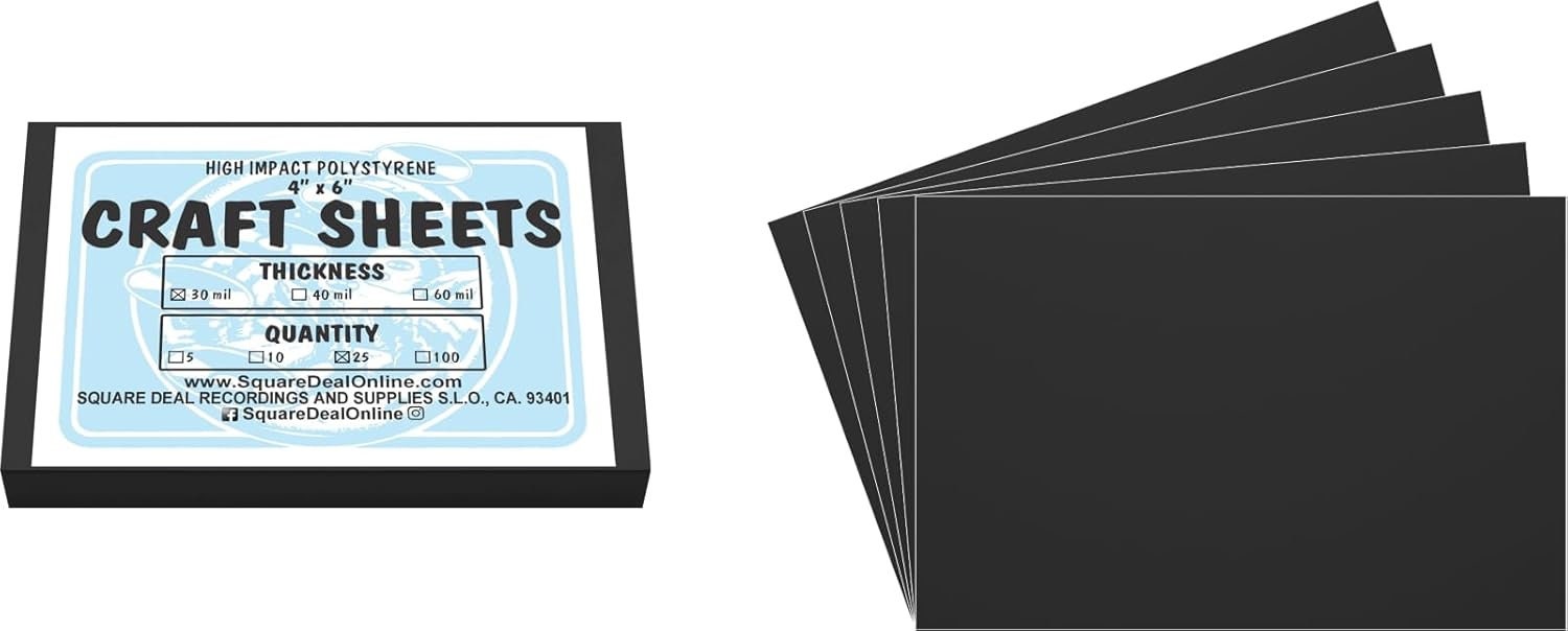 Plastic Craft Modeling Sheets - 4" X 6" - 30mil - Economical - Black - Etsy