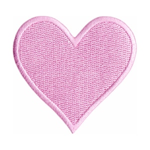 2.875" Embroidered Iron on Patch - Solid Light Pink Heart - Cut Out to ...