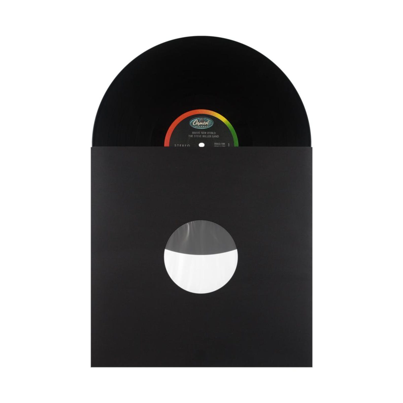 12" Archival Black Colored Plastic and Paper Polylined Vinyl LP Record ...