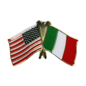 1" Enamel Pin - Crossed United States of American & Italian Flags - Etsy