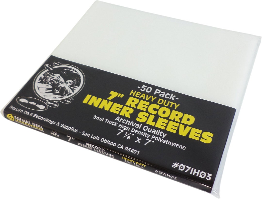 7" 45rpm Archival Plastic High Density Polyethylene Vinyl Record Inner ...