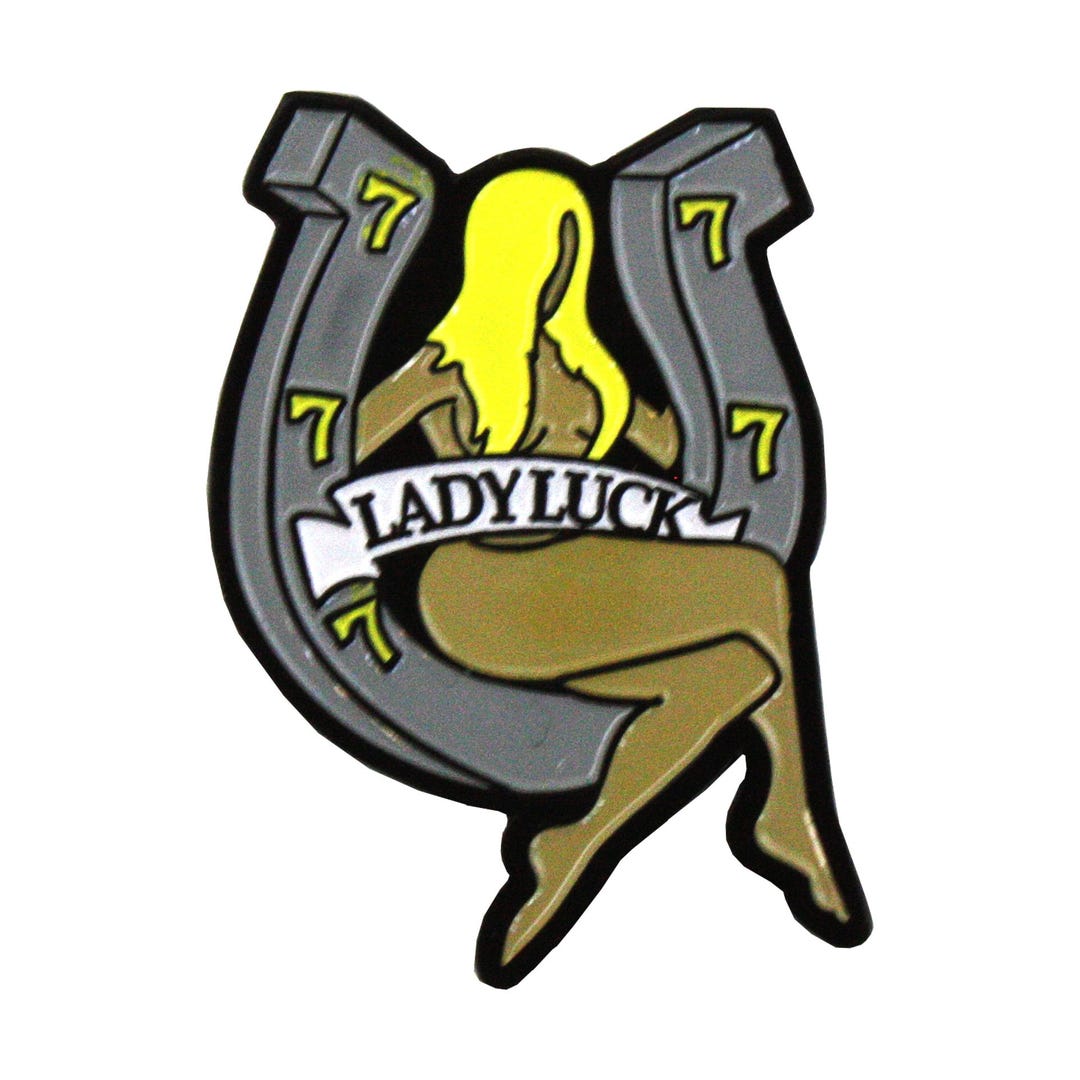 1.25" Enamel Pin - Lady Luck - Woman Inside Horseshoe - Etsy
