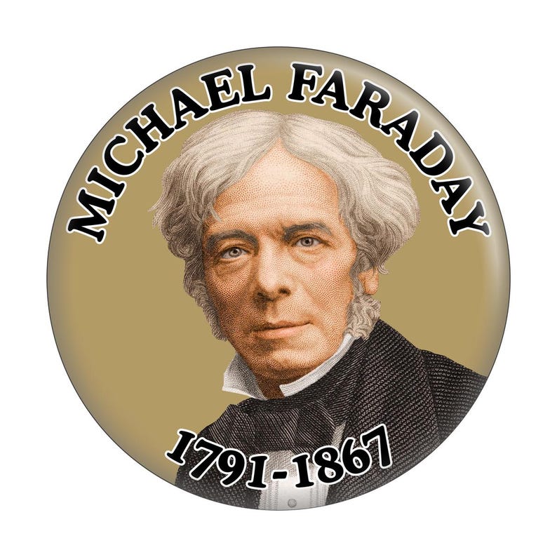 1.5" Button - Michael Faraday - 1791-1867 - Portrait - Etsy
