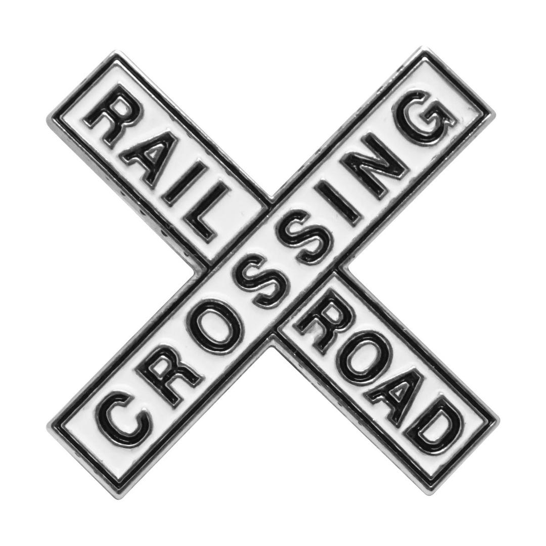 1.25" Enamel Pin - Black & White Railroad Crossing Traffic Sign - Etsy